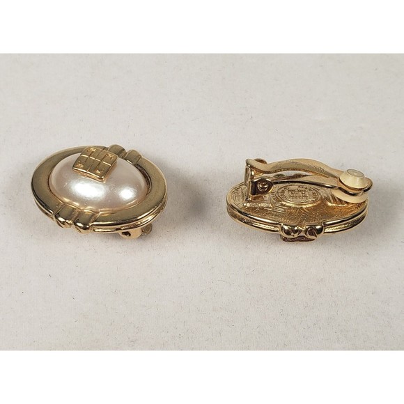 Givenchy | Jewelry | Vintage Givenchy Signed Logo Simulated Oval Pearl ...
